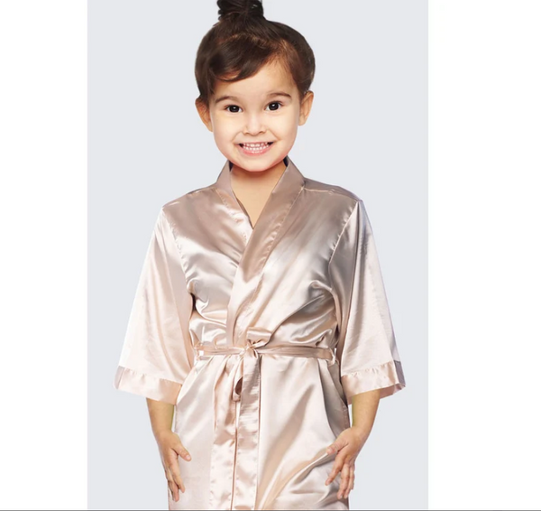 Custom Satin Flower Girl Robe, Bridal Robe in White, Burgundy, Navy ...